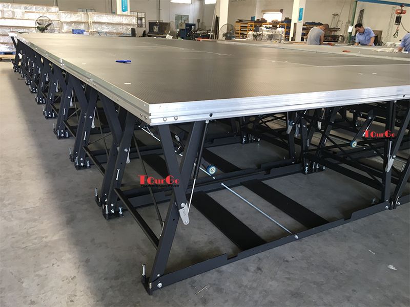 1x2m Aluminum Portable Folding Scissor Stage Platform with Adjustable ...