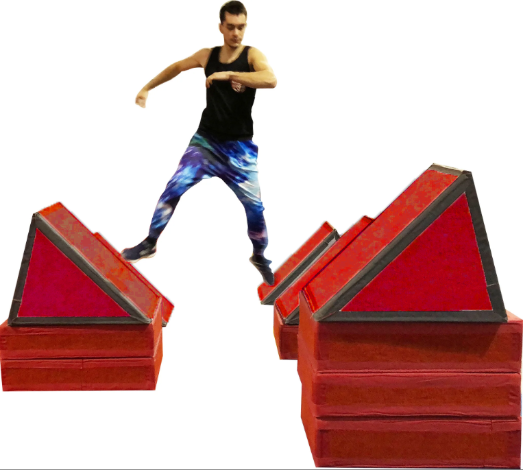 Gymnastics ninja system indoor playground parkour soft foam Angled Step ...
