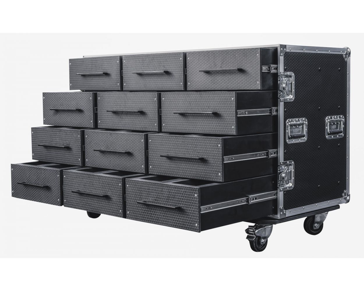 12 Drawer Triple Width Production Flight Case - TourGo Event Solution ...