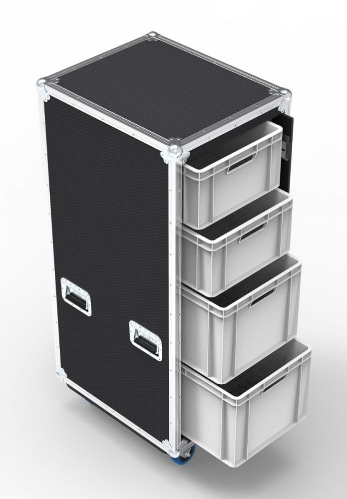 4 Drawer Slide and Slam Euro Container Flight Case - TourGo Event ...