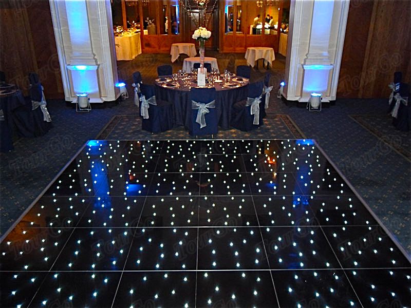 TourGo 26ft x 26ft black portable dance floor with twinkling star ...