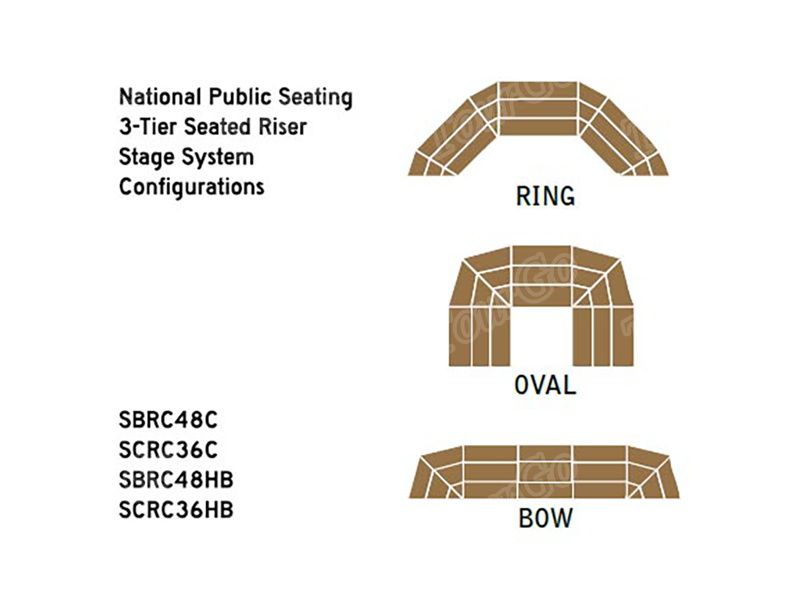 3-Tier Seated Riser Stage System with Hardboard for 36″ Deep Tiers ...