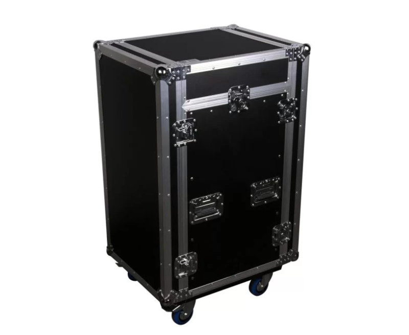 11U Top Slanted 16U Vertical Pro Combo Rack with Casters - TourGo Event ...