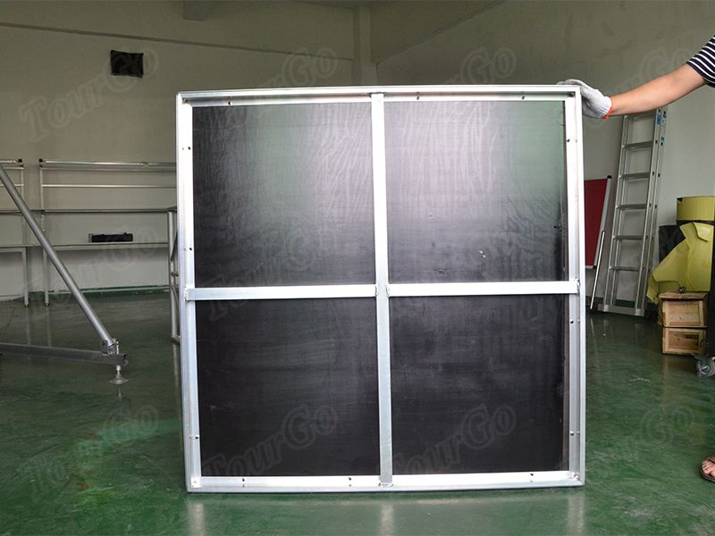 TourGo 8ft x 12ft Adjustable Aluminum Stage Platform with Stage Stairs ...