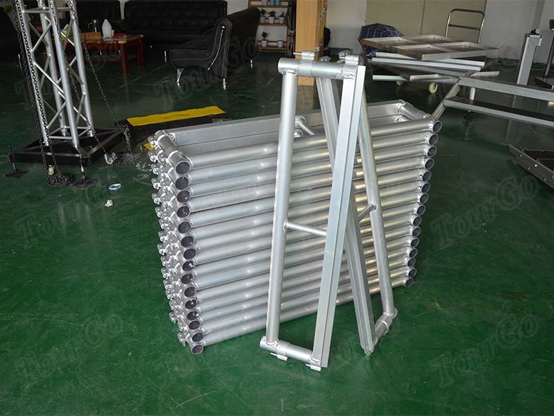 TourGo 8ft x 12ft Adjustable Aluminum Stage Platform with Stage Stairs ...