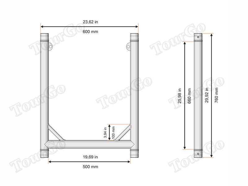 Modular U Frame Stage Black 760 x 500mm - TourGo Event Solution Co., Ltd