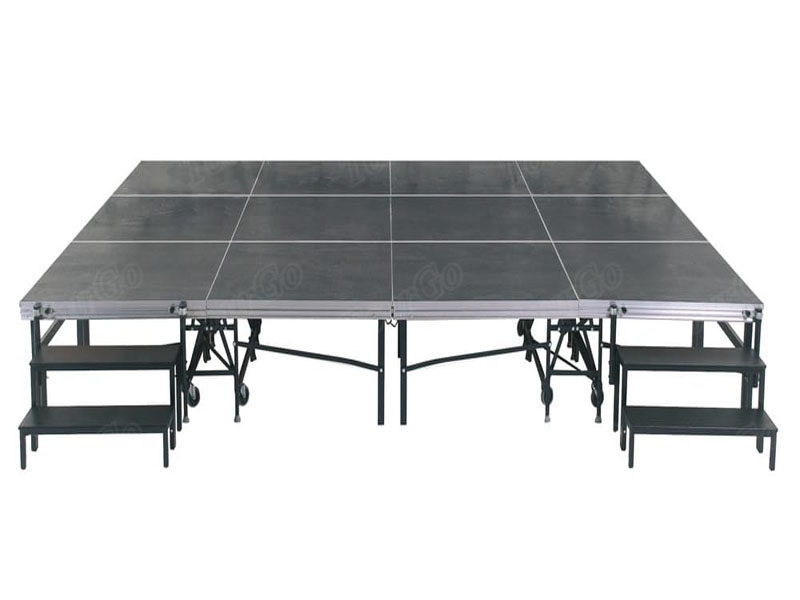 Portable Folding Stage with Collapsible Stage Platform & Adjustable ...