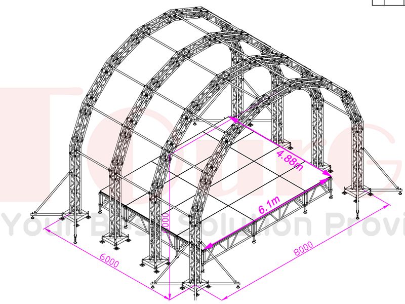 TourGo aluminum concert lighting truss with stage lighting frame ...